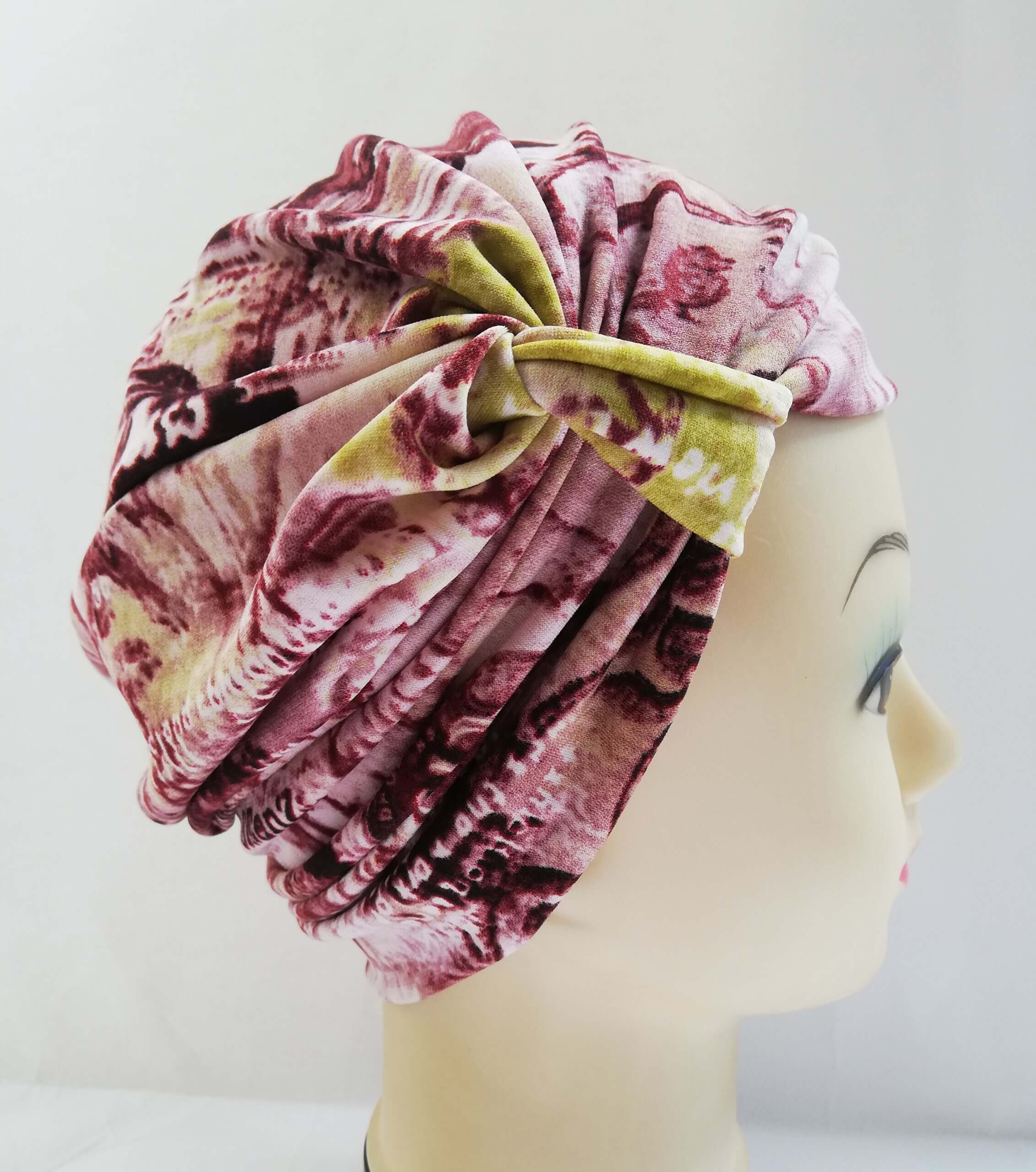 TURBAN - Chemotherapy turban, beret, hats for alopecia, chemo hair loss ...